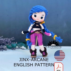 Amigurumi Pattern Jinx-arcane Doll Crochet Gifts Plush Printable PDF ...