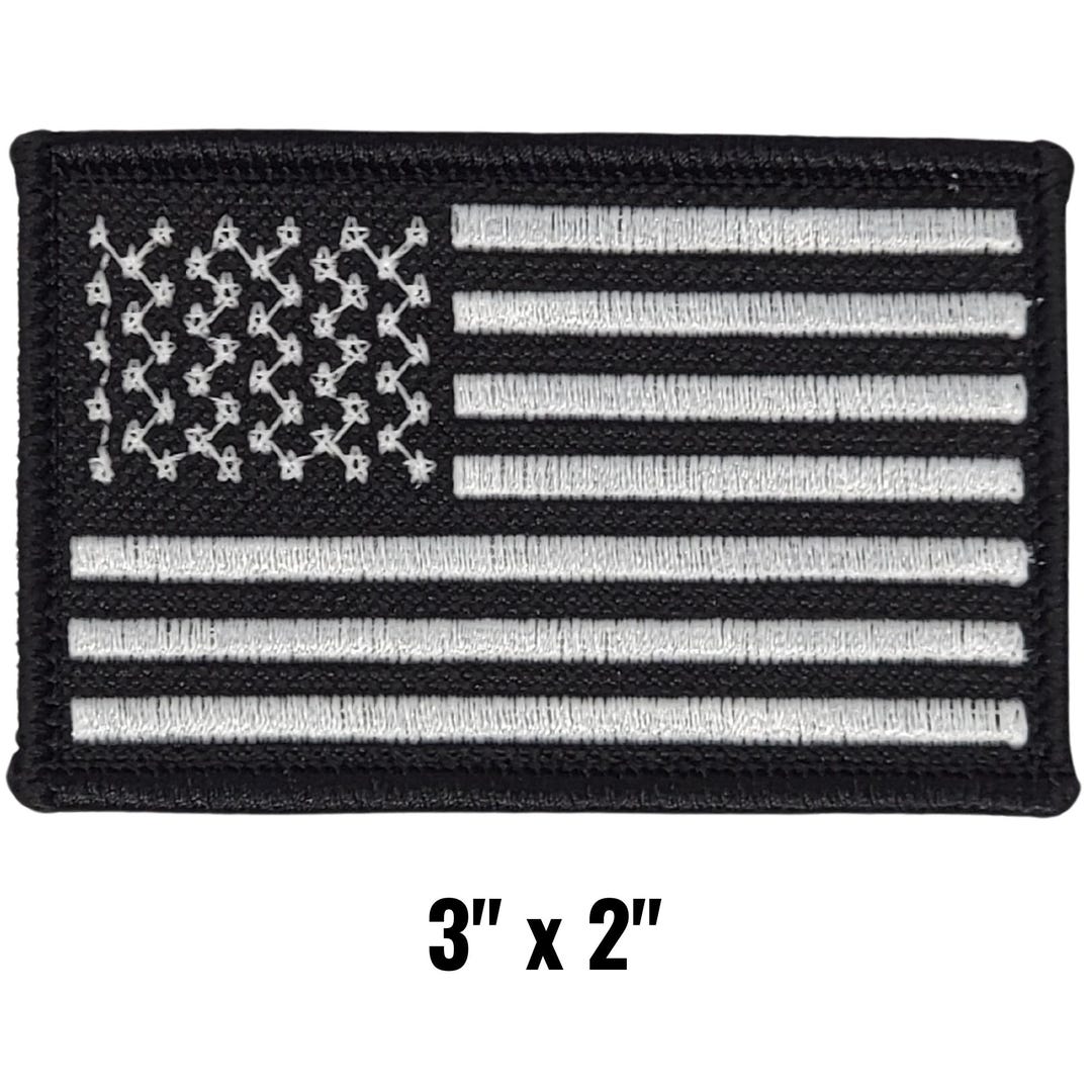 Black USA Flag Tactical Patch | Embroidered Hook Fastener (3x2) - Etsy