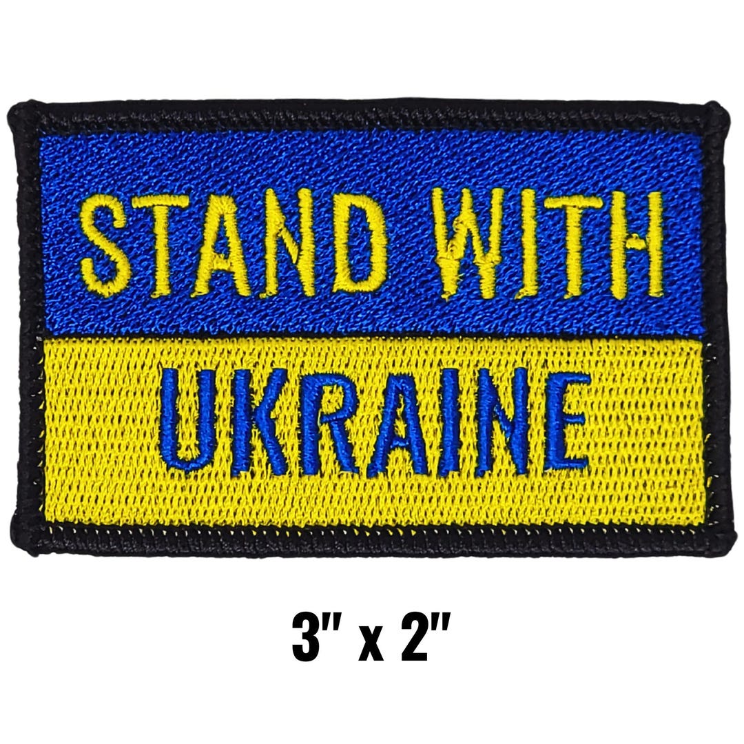Stand With Ukraine Patch | 3"x2" Embroidered Patch W Hook Fasteners ...
