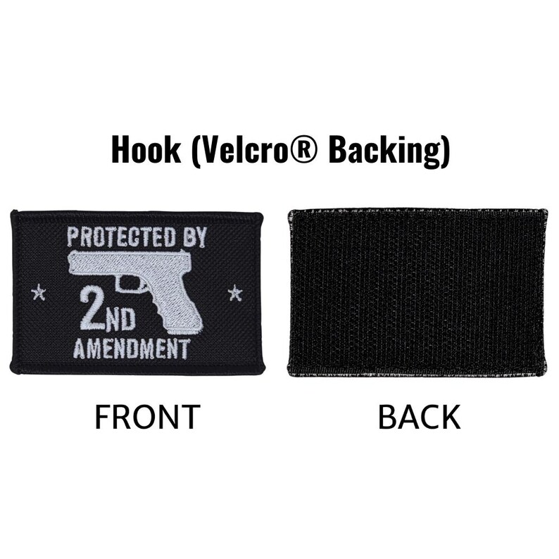 Protected by 2nd Amendment Patch | Gun Rights Patch | 3"x2" Embroidered Patch With Hook Backing ...