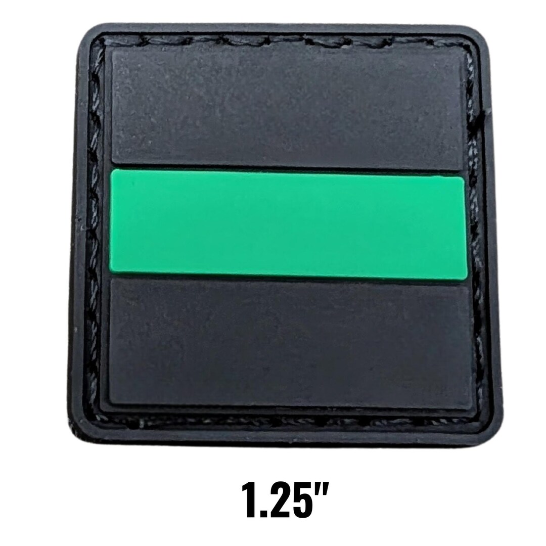 Thin Green Line Patch Military & Federal Agents Ranger Eye Patch 1.25 PVC Patch W Hook Fasteners ...
