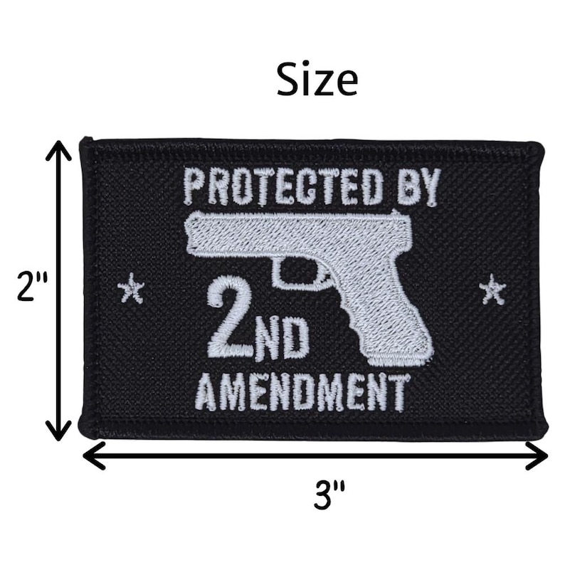 Protected by 2nd Amendment Patch | Gun Rights Patch | 3"x2" Embroidered ...
