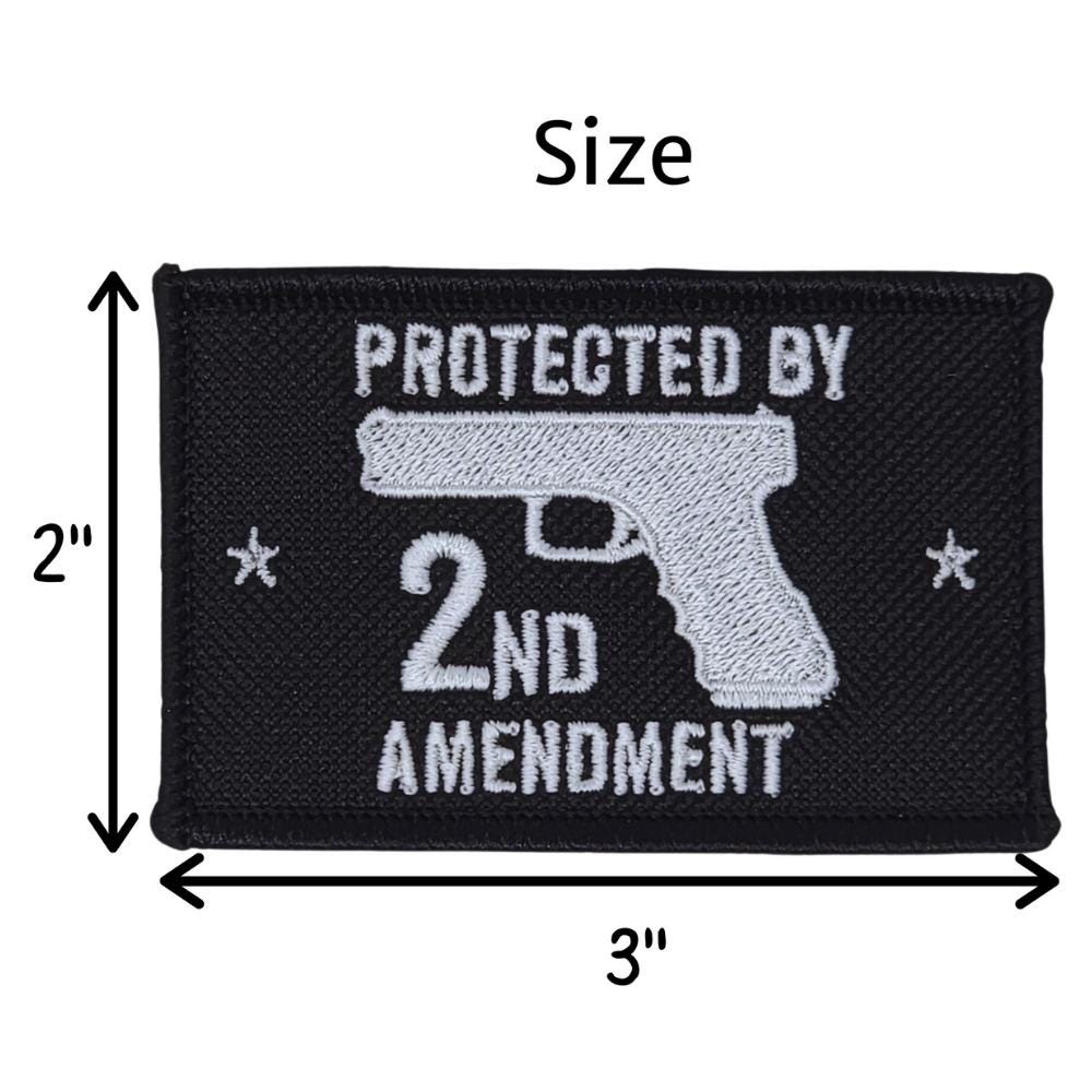 Protected by 2nd Amendment Patch | Gun Rights Patch | 3"x2" Embroidered ...