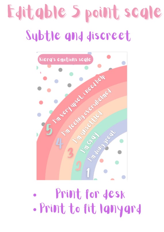 Self Regulation Visual Five Point Scale Classroom Visual - Etsy