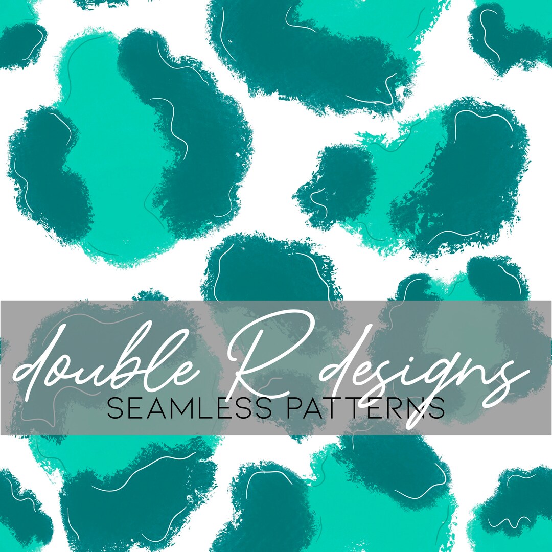 Teal Cheetah Print Seamless Pattern - Etsy
