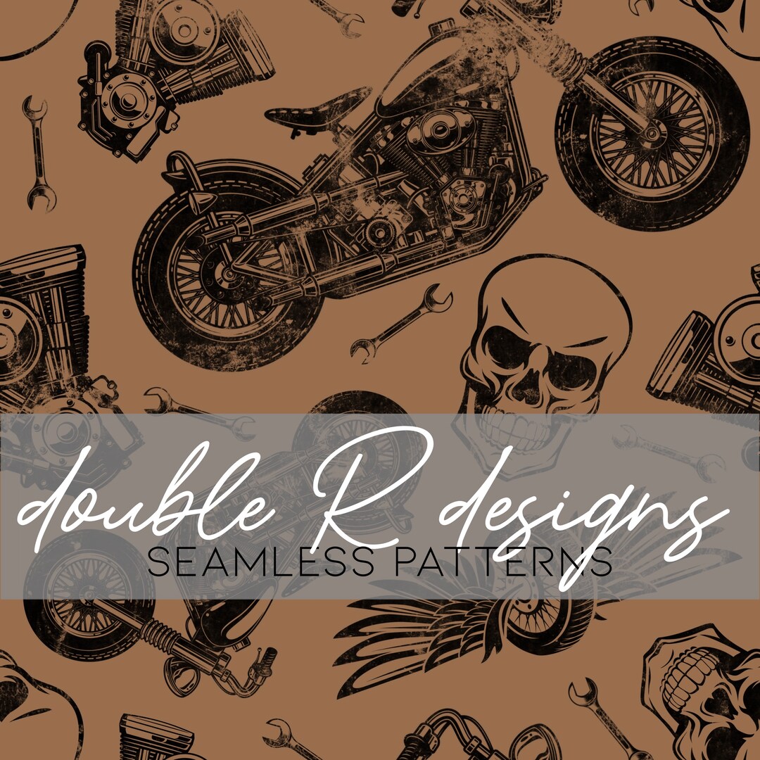 Biker Club Seamless Pattern - Etsy