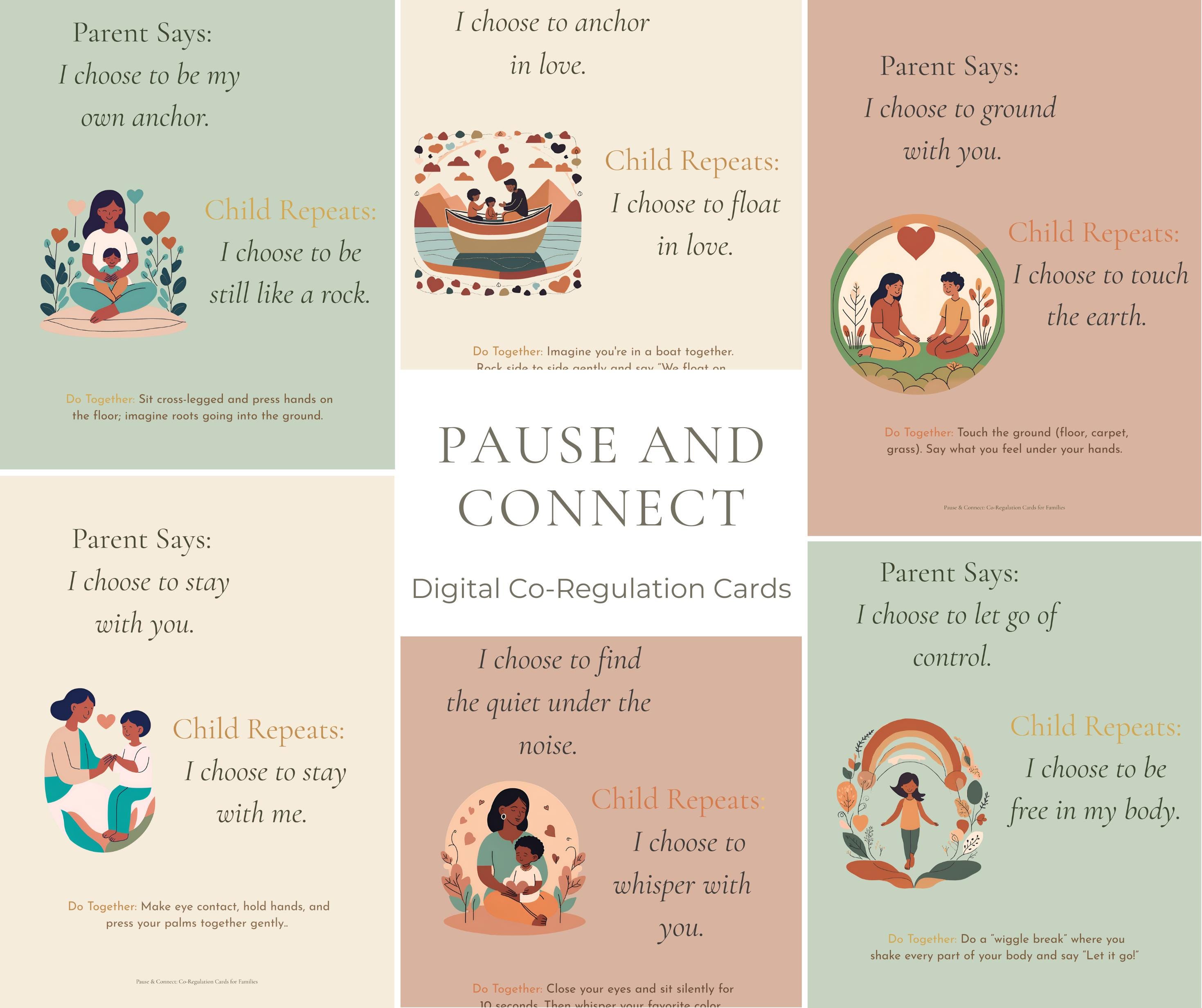 Printable Calm Down Cards for Kids & Parents | 30 Digital Co-regulation ...
