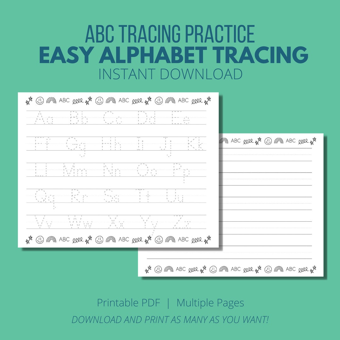 ABC Tracing Practice Worksheet, Preschool and Homeschooling Worksheet ...