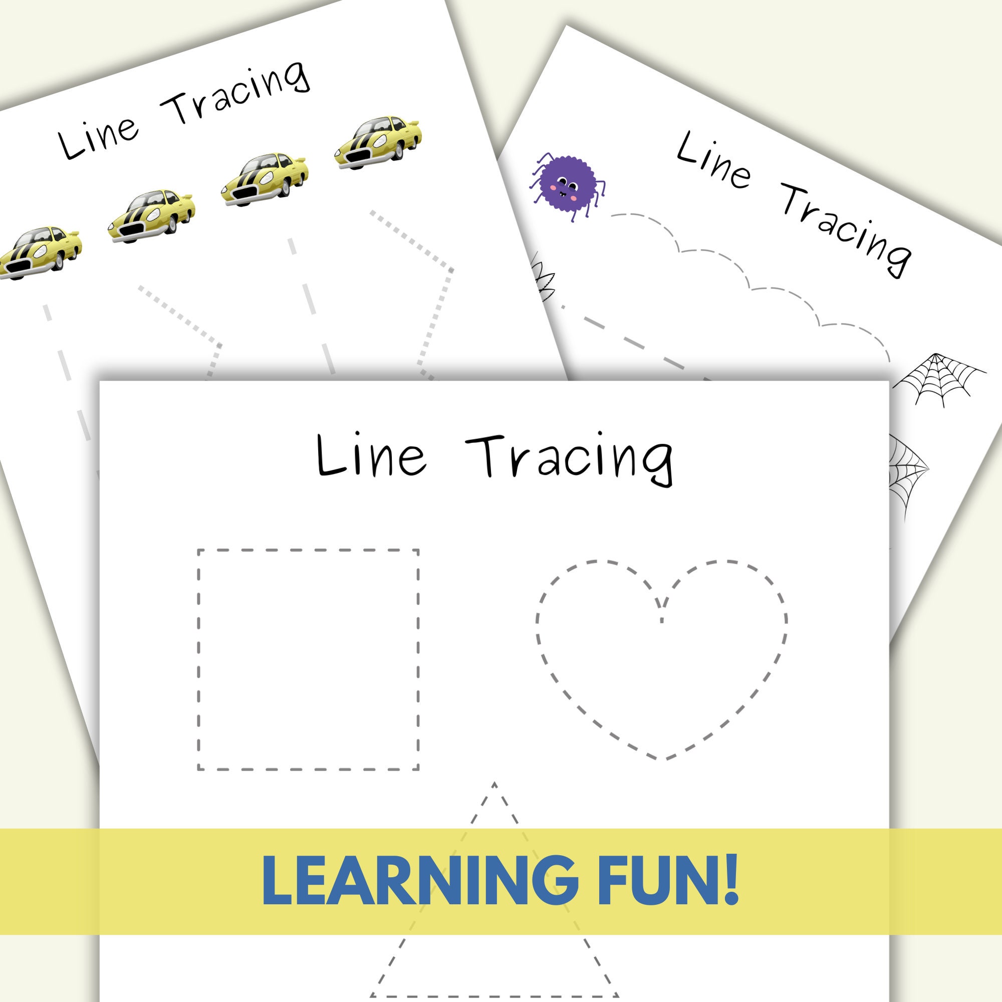 Line Tracing Worksheets, Pre Handwriting Line Tracing, Shape Tracing ...