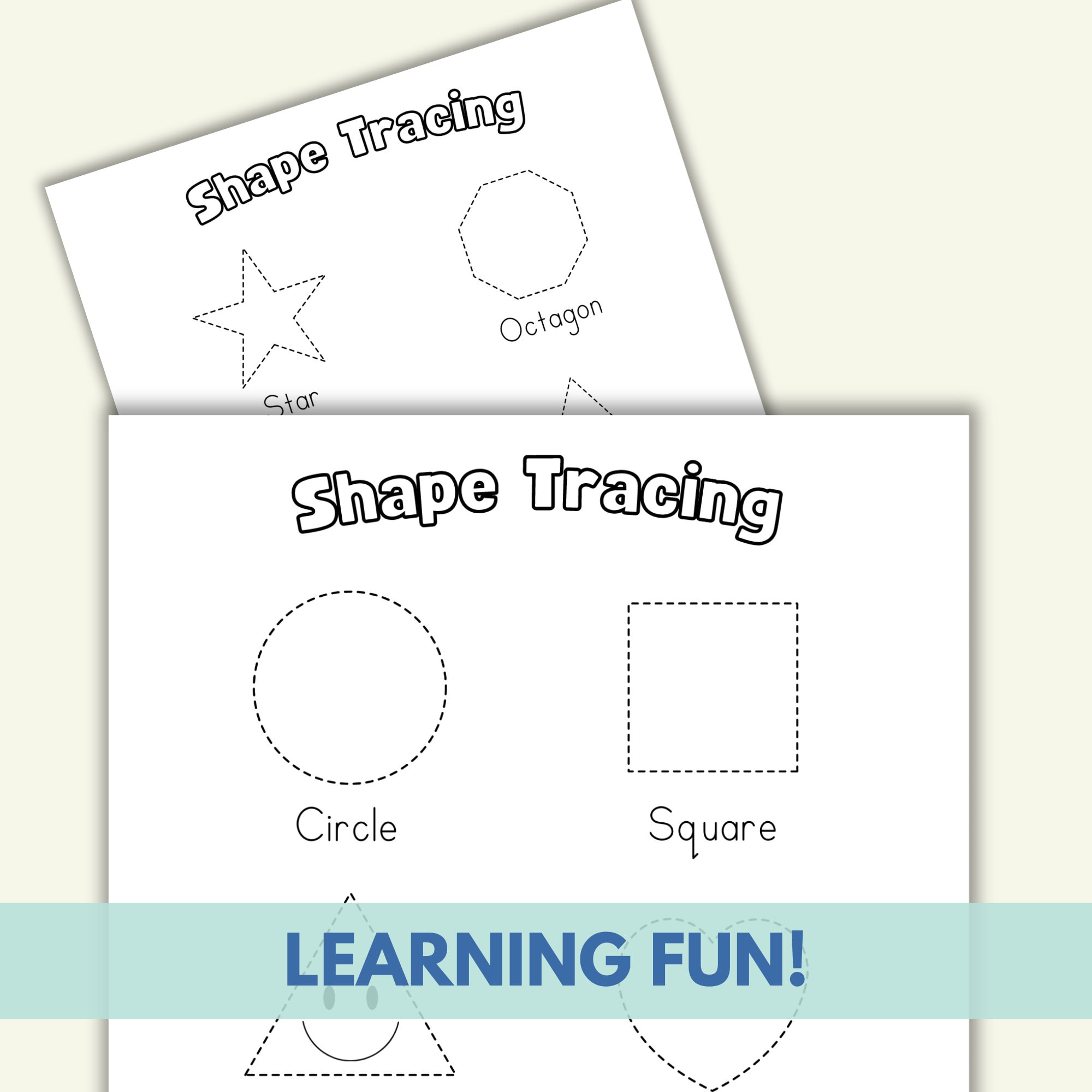 Shape Tracing Worksheets for Toddlers and Preschoolers, Basic Shapes ...