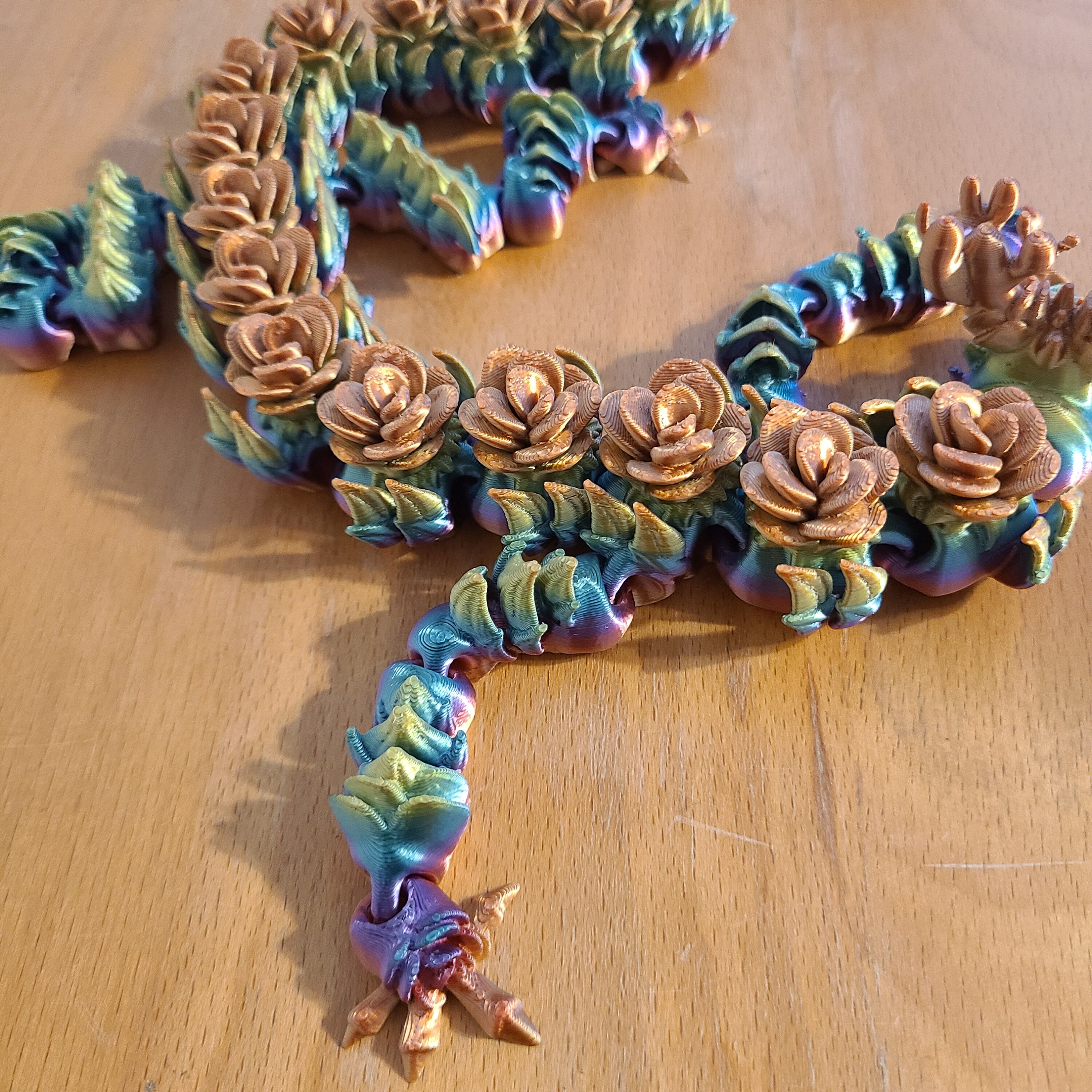 Flexi Dragon With Roses and a Strawberry Tail - Etsy