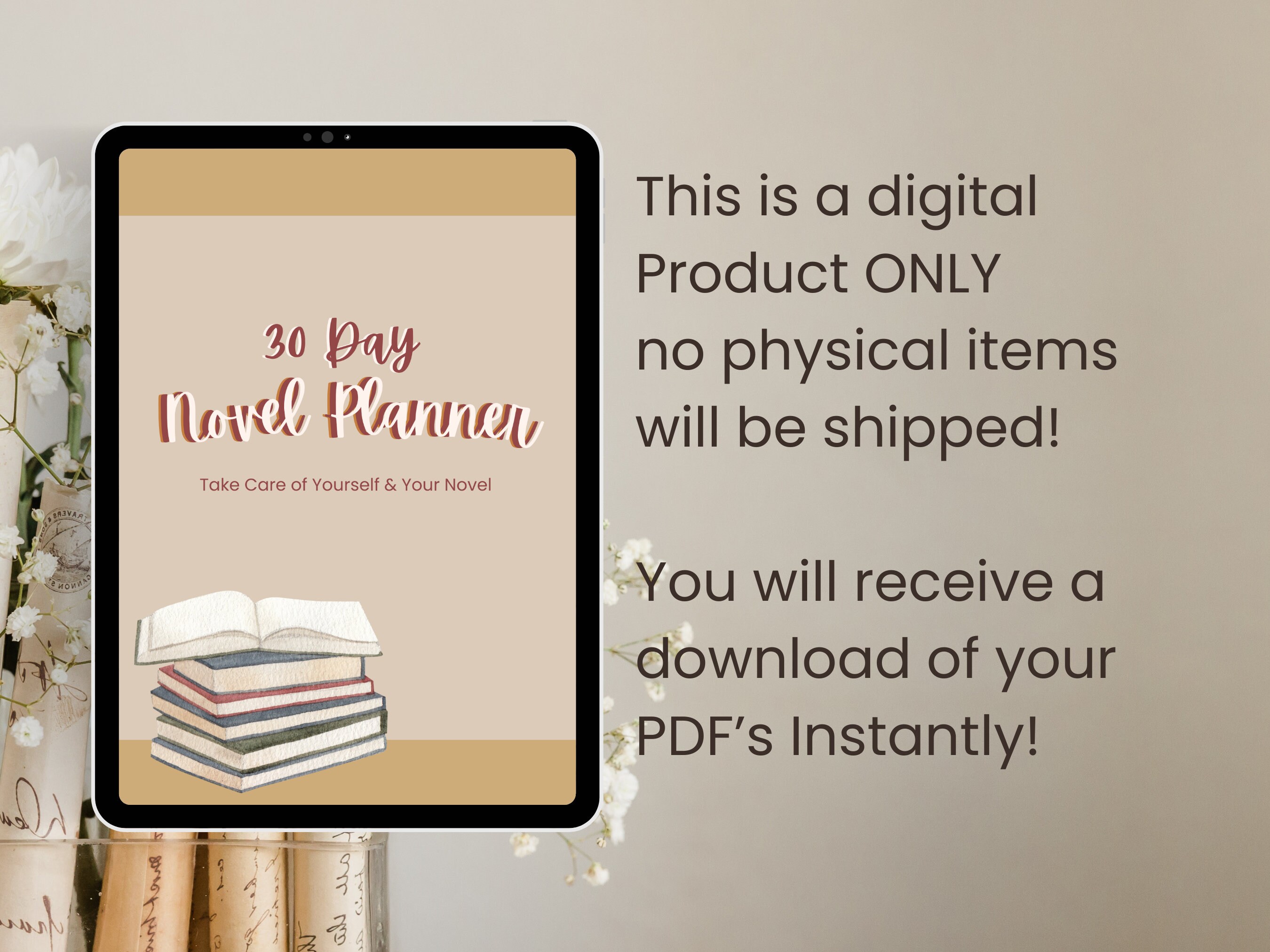 30 Day Novel Planner & Self Care Tracker Author Planner - Etsy