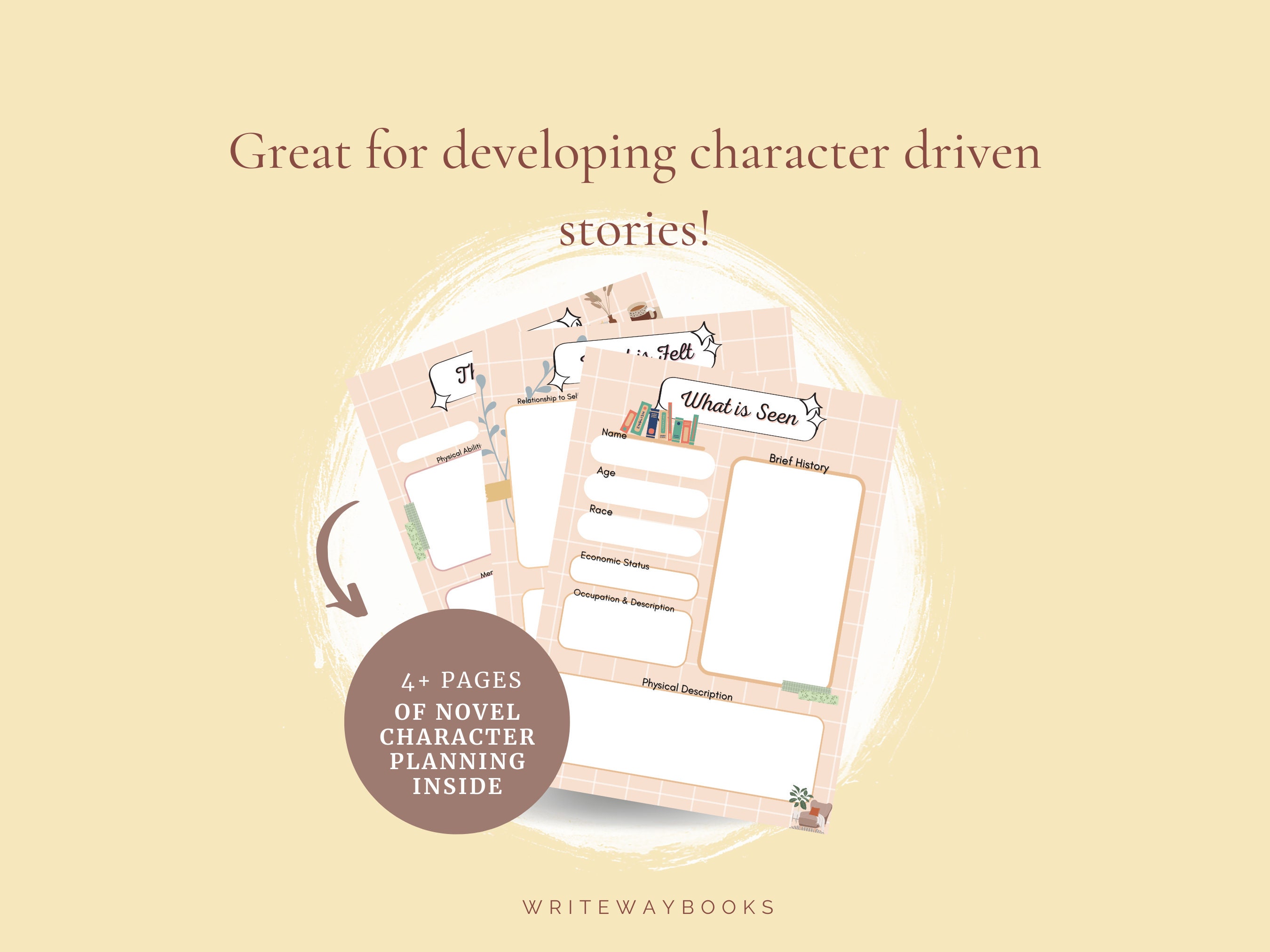 Character Planning Worksheets for Novelists, Writers, Roleplayers, and ...