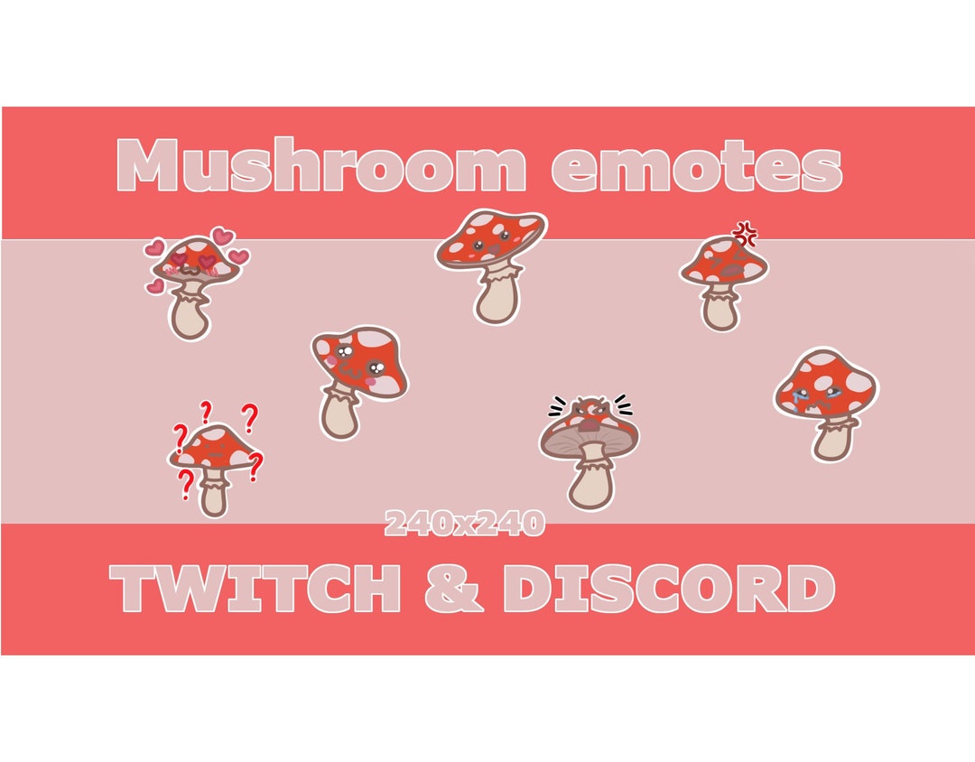 7 Mushroom Emotes for Twitch & Discord - Etsy