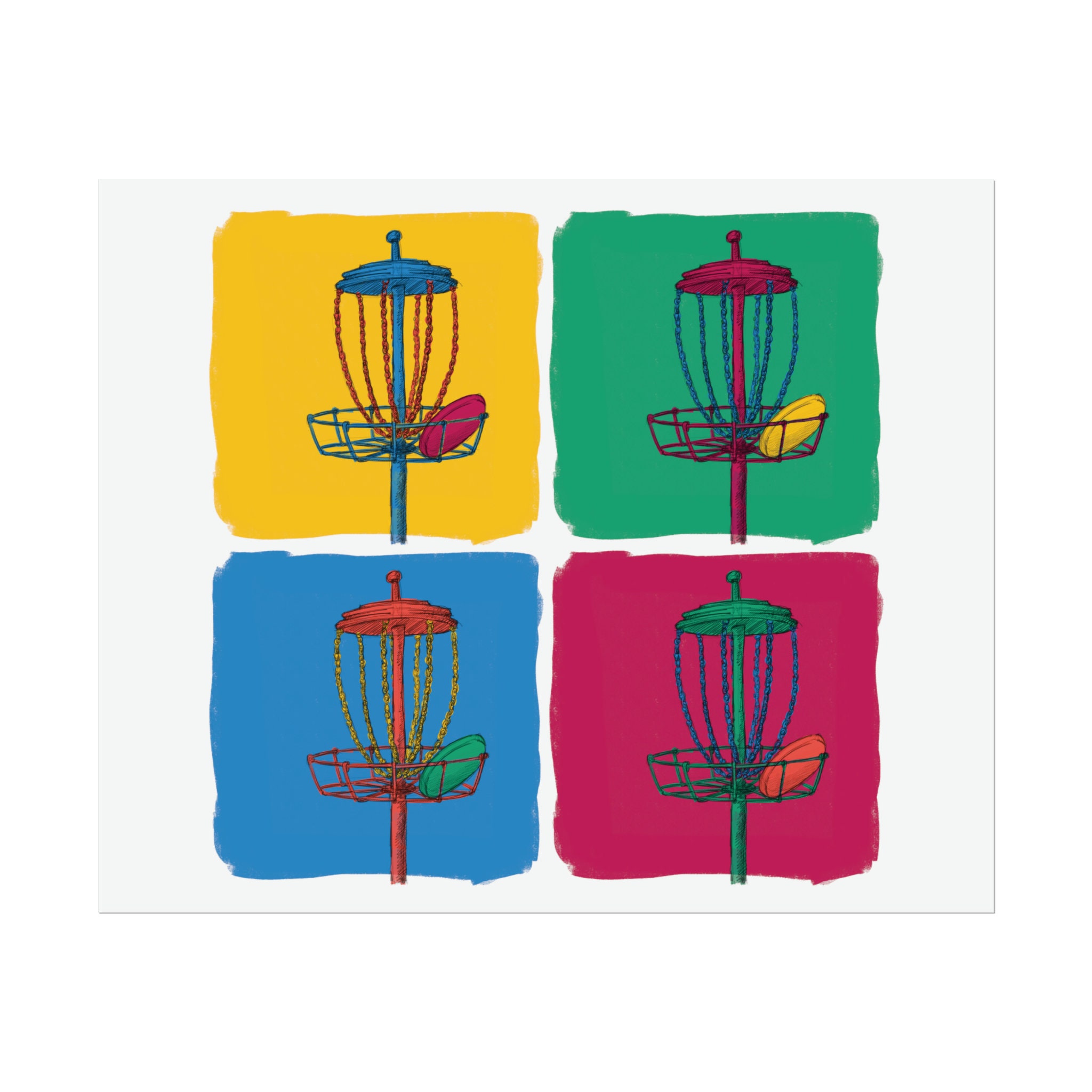 Disc Golf Pop Art Poster - Etsy