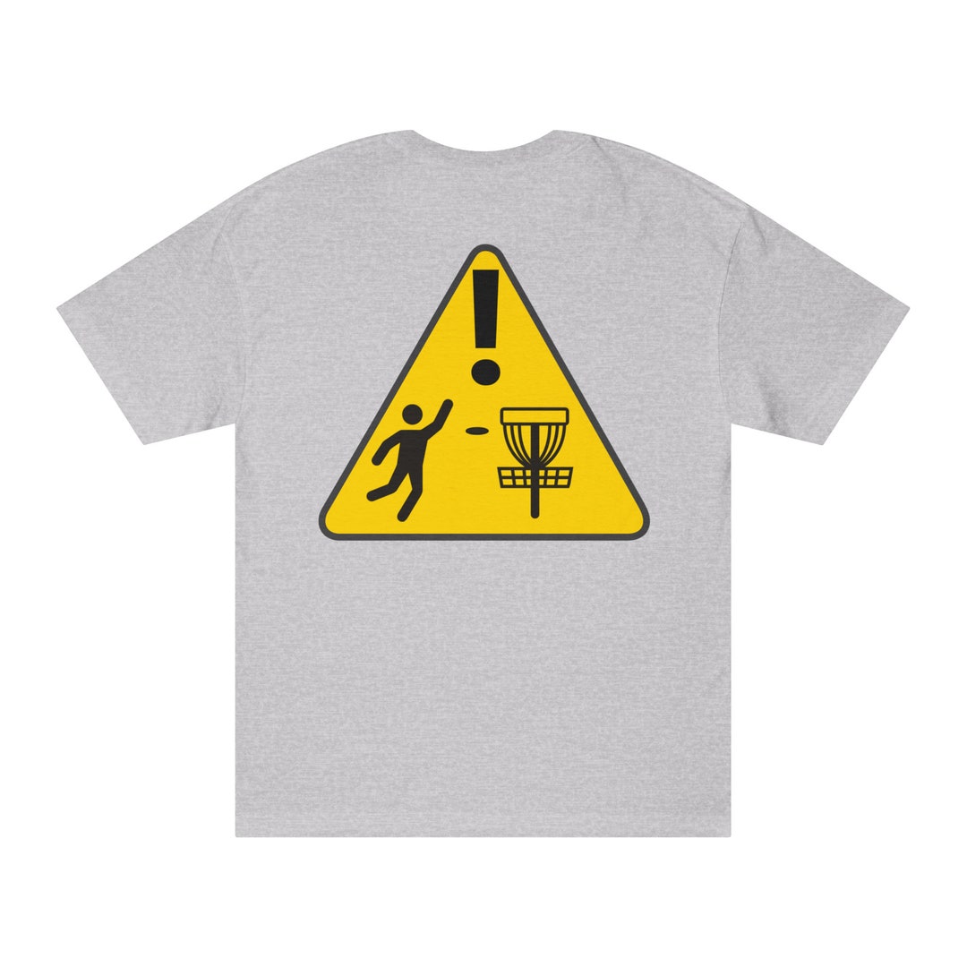 Disc Golf 'warning' Tee on Back With Circle Logo on Front - Etsy