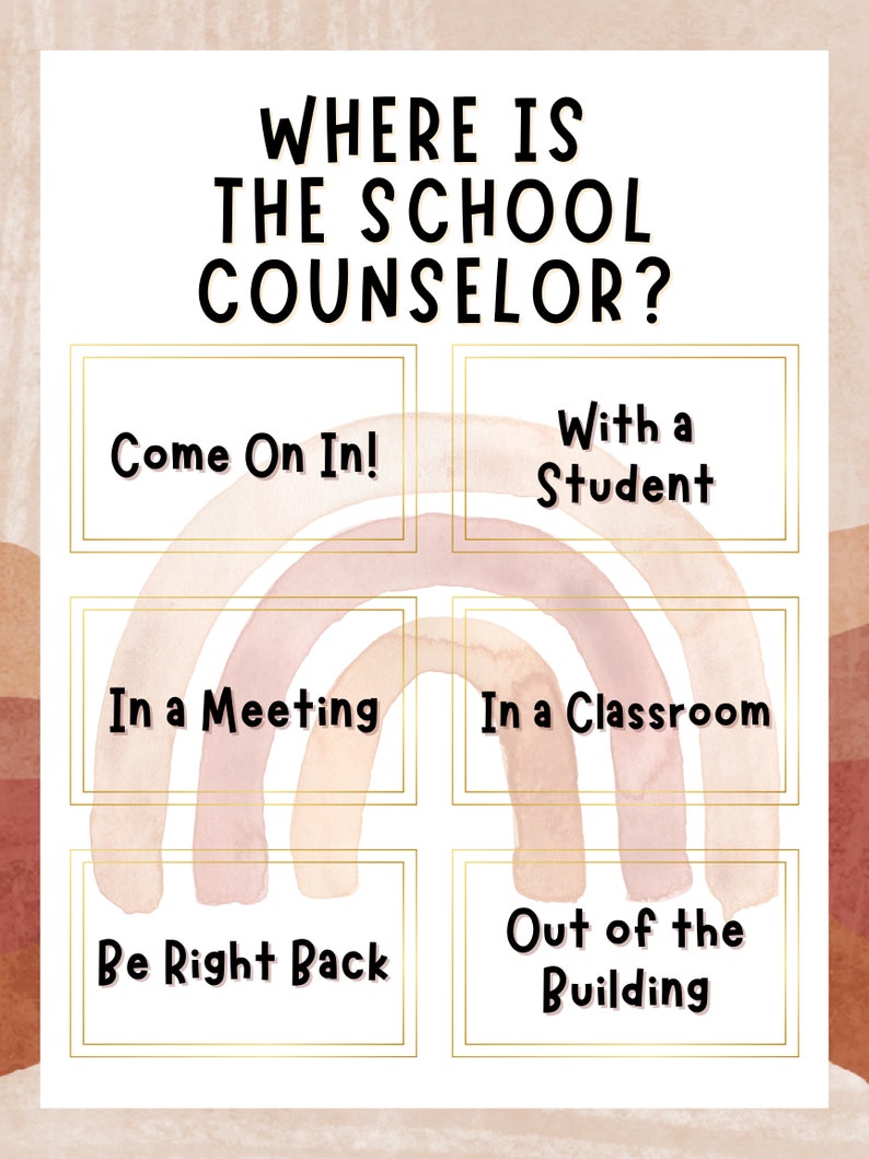 Where is the School Counselor Boho Door Sign, School Counselor Décor - Etsy