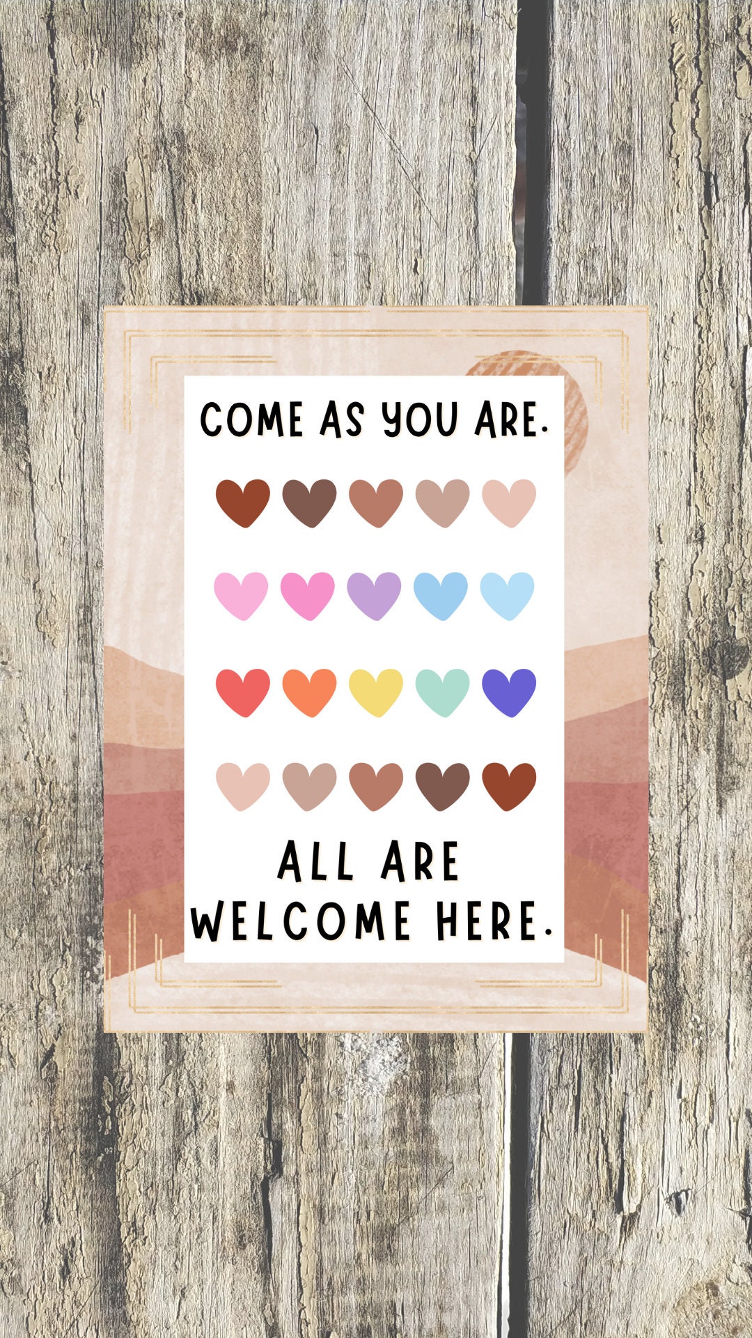 Inclusive All Are Welcome Digital Download, Boho Welcome Sign ...