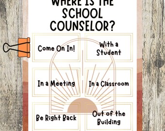 Boho Where is Counselor Sign - Etsy
