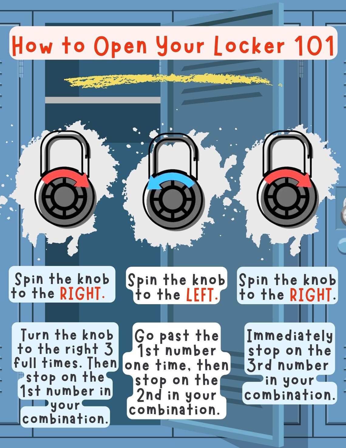 How to Open Your Locker 101 - Locker Combo Steps for Students, Digital ...