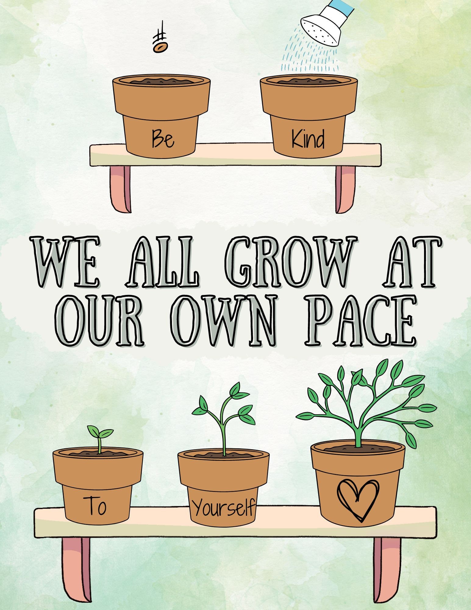 Be Kind Positive Self Talk Digital Download, Office Décor Printable ...
