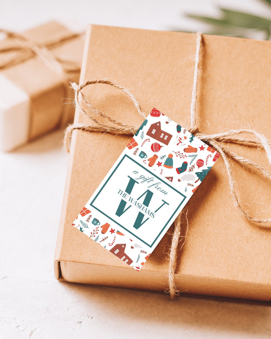 Custom Family Gift Tag Template, Monogrammed Christmas Gift Tags ...