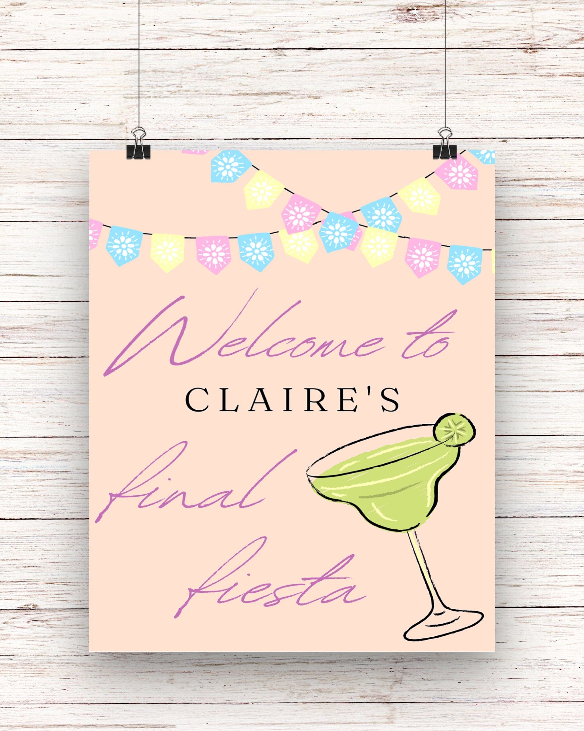 Final Fiesta Bachelorette Welcome Sign Template, Margs and Matrimony ...
