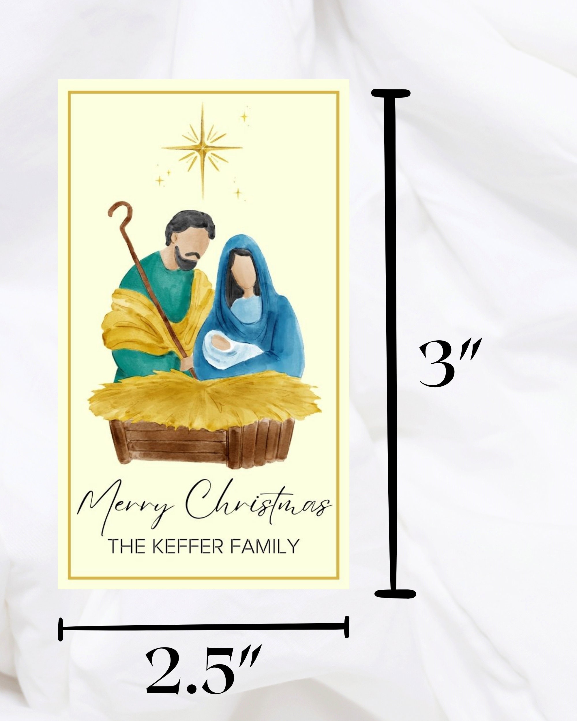Nativity Scene Christmas Gift Tag to and From Christmas Card - Etsy