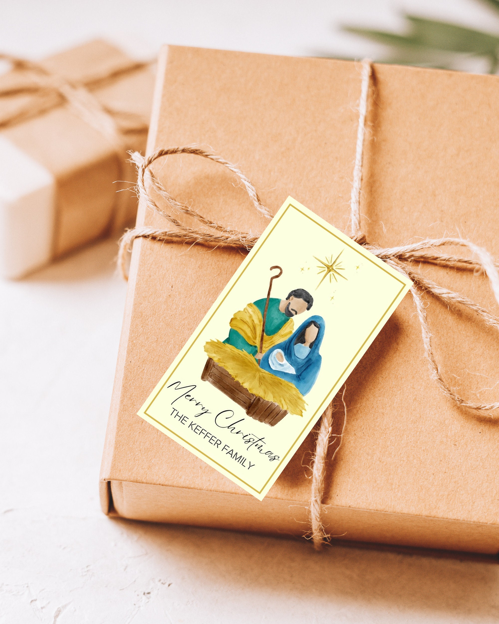 Nativity Scene Christmas Gift Tag to and From Christmas Card - Etsy