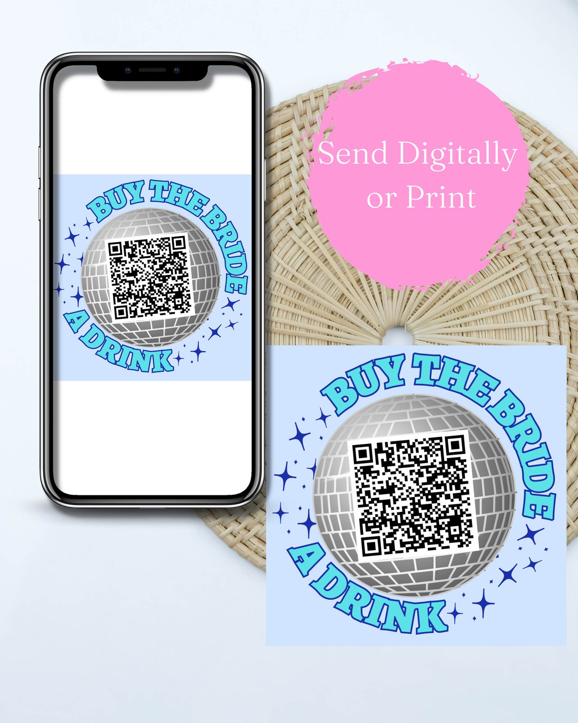 Buy the Bride a Drink Venmo QR Code Sticker, Bachelorette Party ...