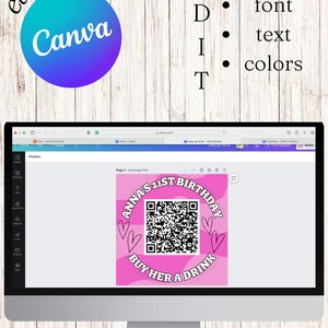 Trendy 21st Birthday Sticker Template, Buy the Birthday Girl a Drink ...