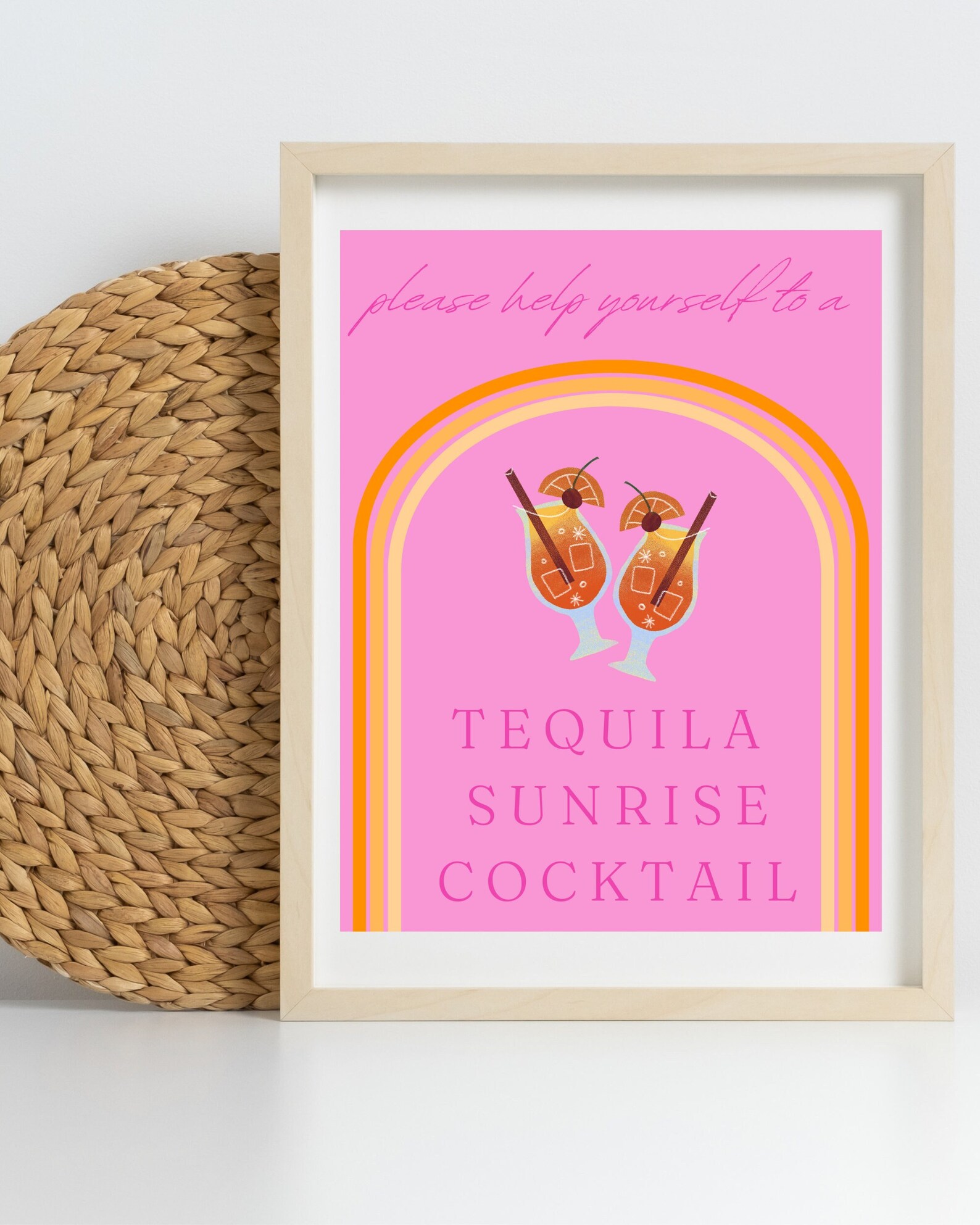 Tequila Sunrise Party Signs Template, Retro Party Posters, Tequila ...