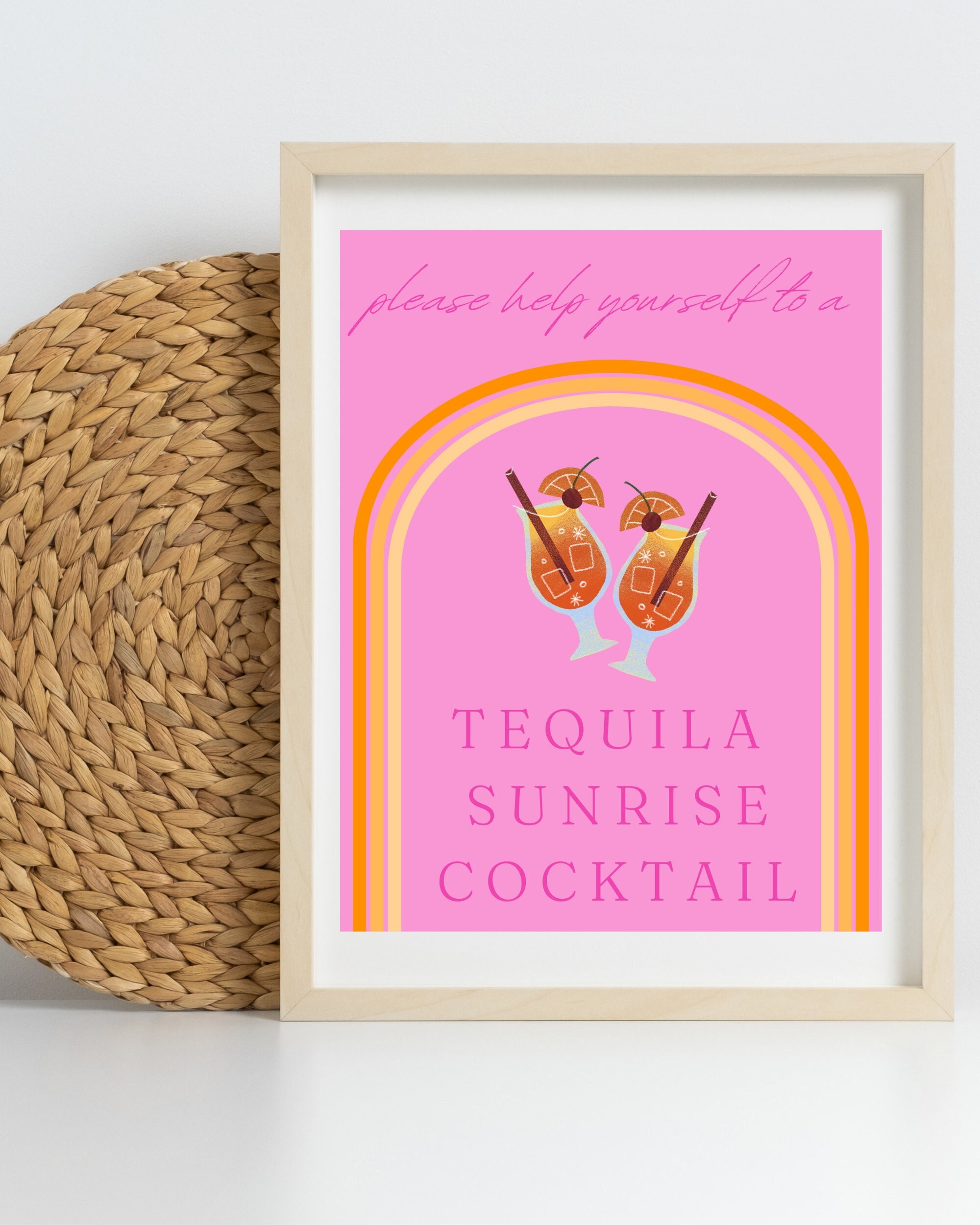 Tequila Sunrise Party Signs Template, Retro Party Posters, Tequila ...