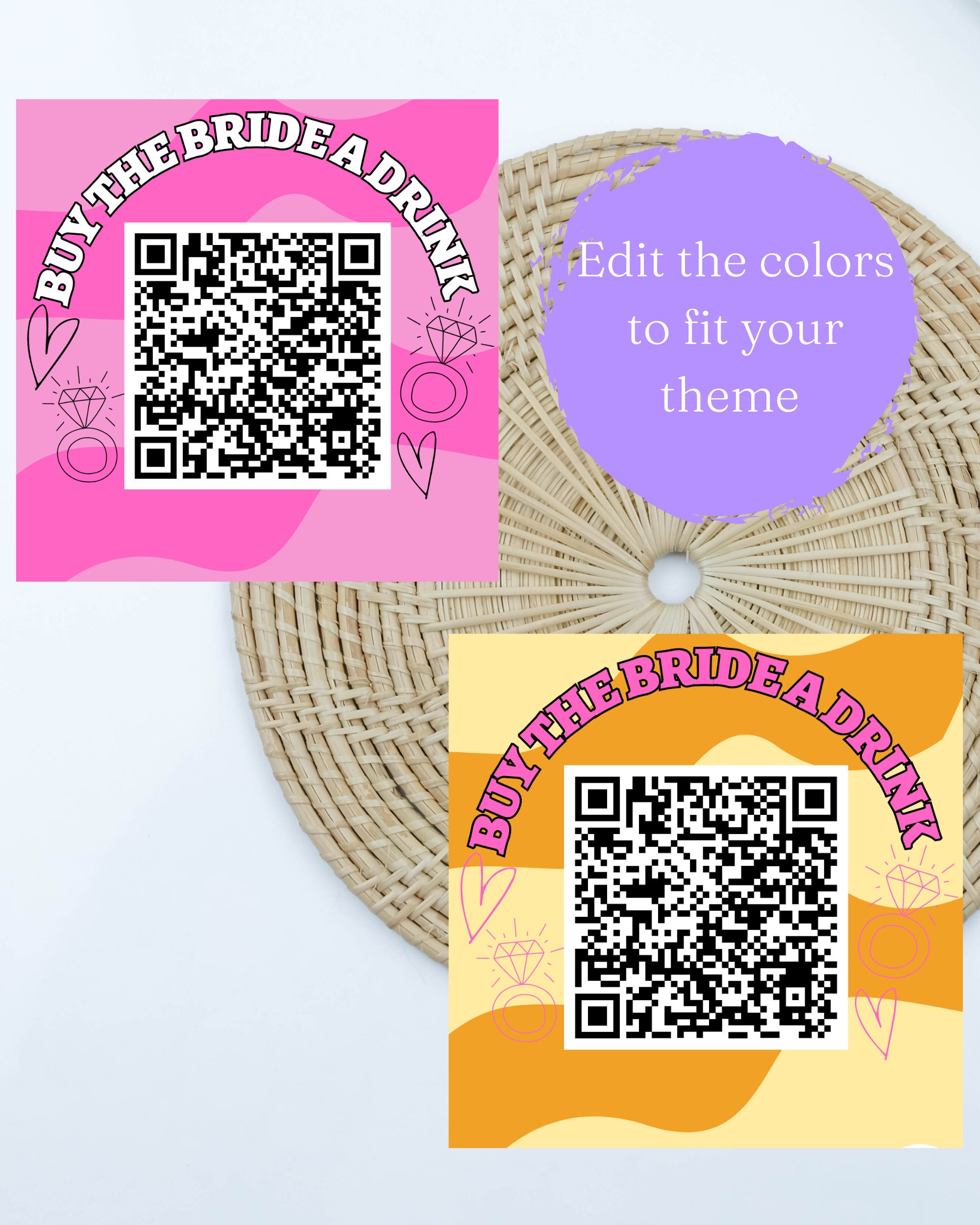 Buy the Bride a Drink QR Code Sticker, Bachelorette Party Venmo QR Code ...