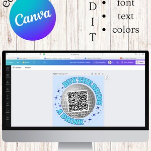 Buy the Bride a Drink Venmo QR Code Sticker, Bachelorette Party ...