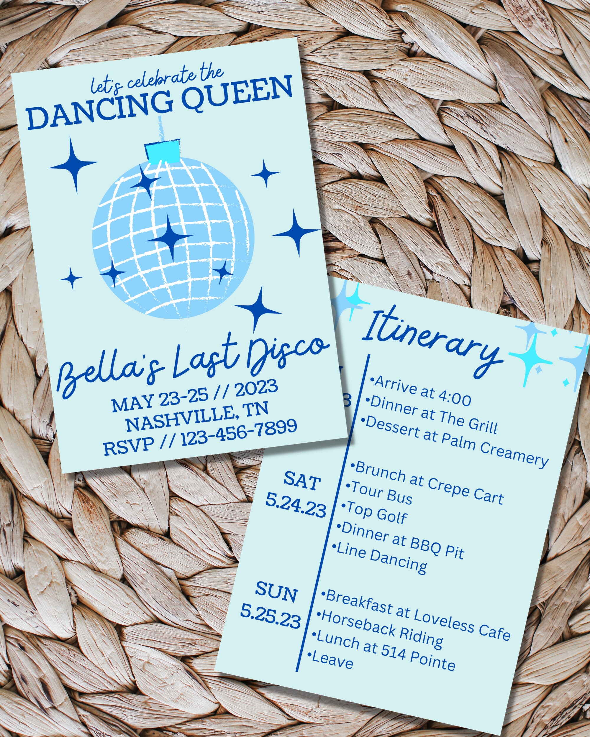 Mamma Mia Bachelorette Invitation & Itinerary Template, Last Disco ...