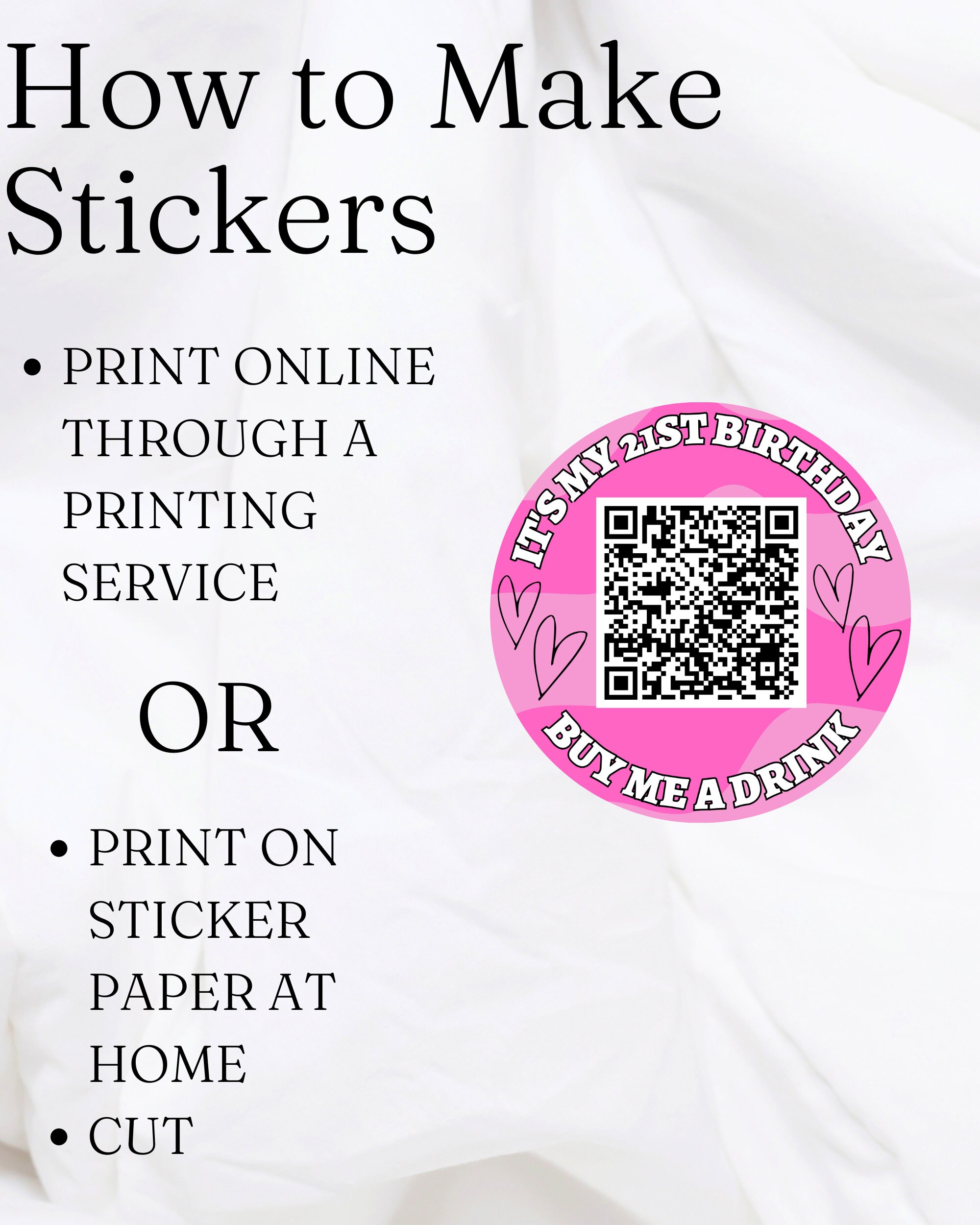 Trendy 21st Birthday Sticker Template, Buy the Birthday Girl a Drink ...