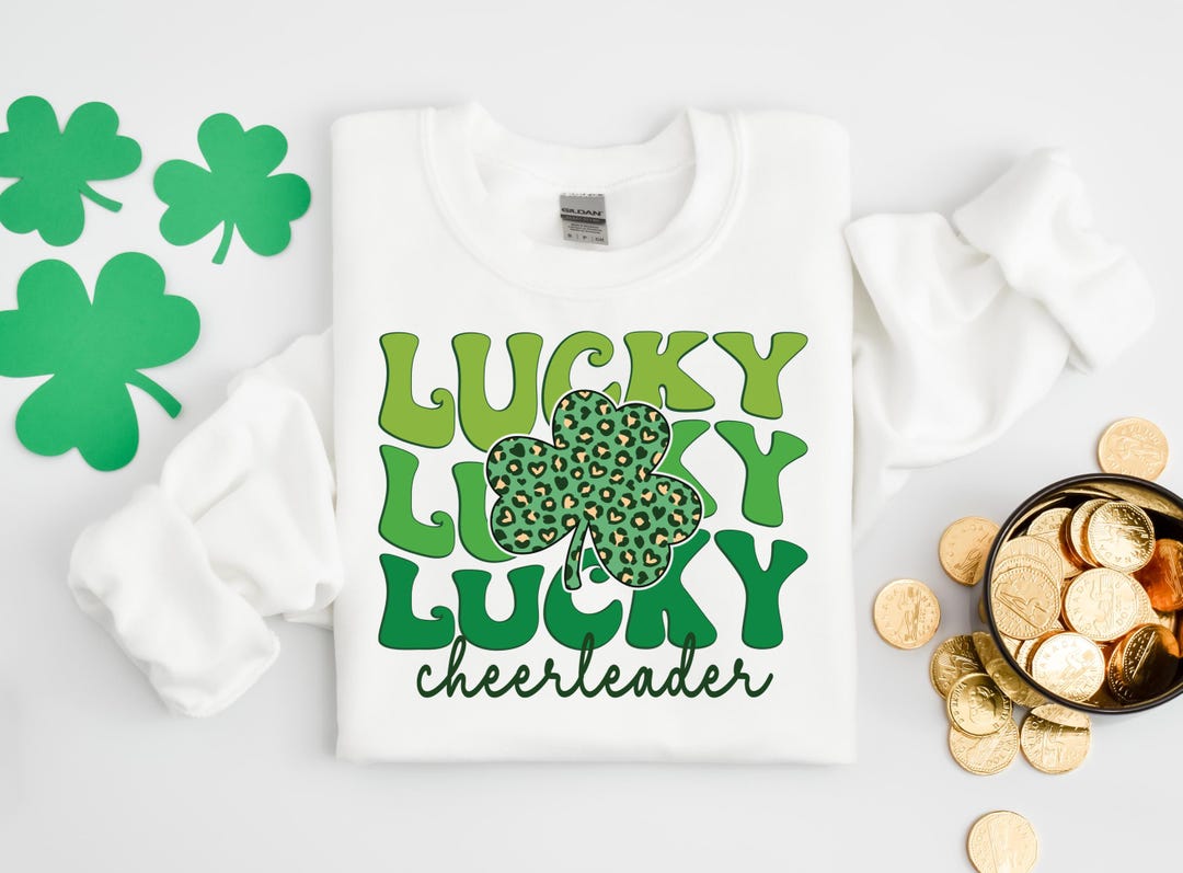 Lucky Cheerleader St Patrick's Day Sweatshirt, St Patrick's Day Sweater ...