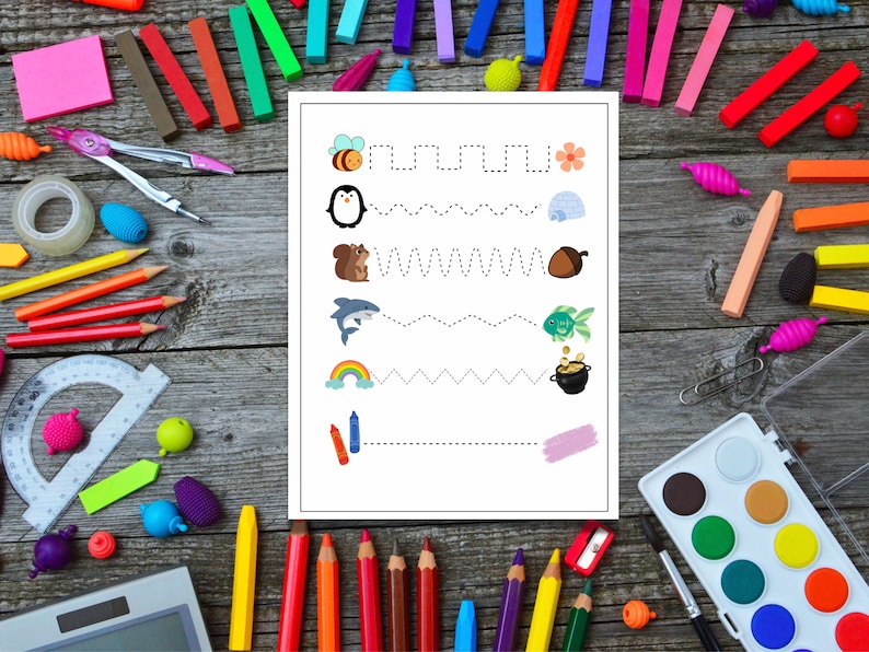Preschool Fine Motor Activity Worksheet - Etsy
