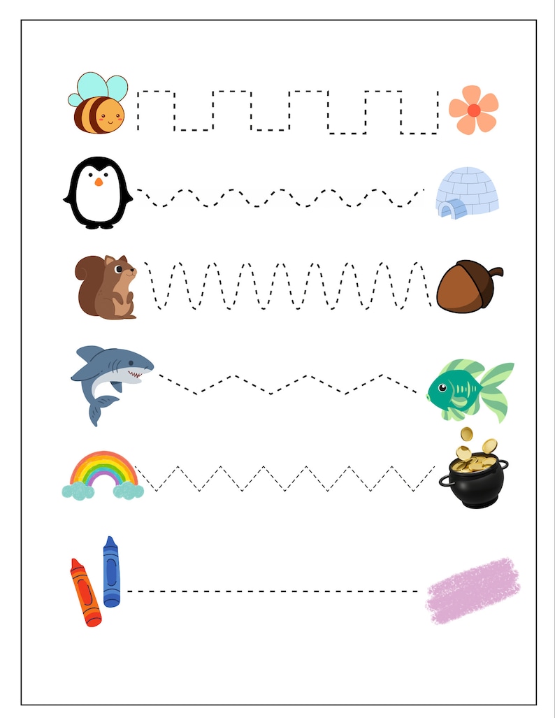 Preschool Fine Motor Activity Worksheet - Etsy