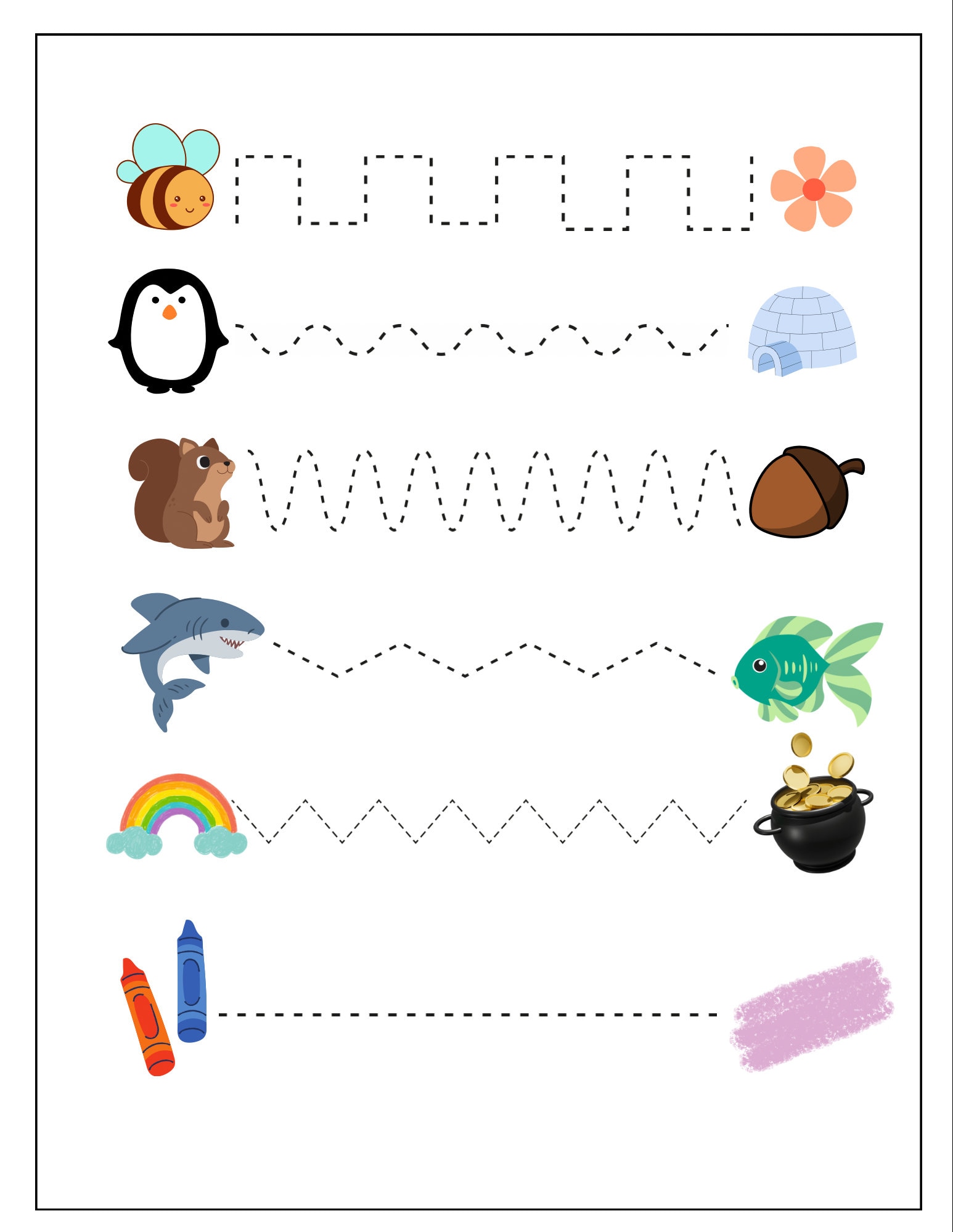 Preschool Fine Motor Activity Worksheet - Etsy