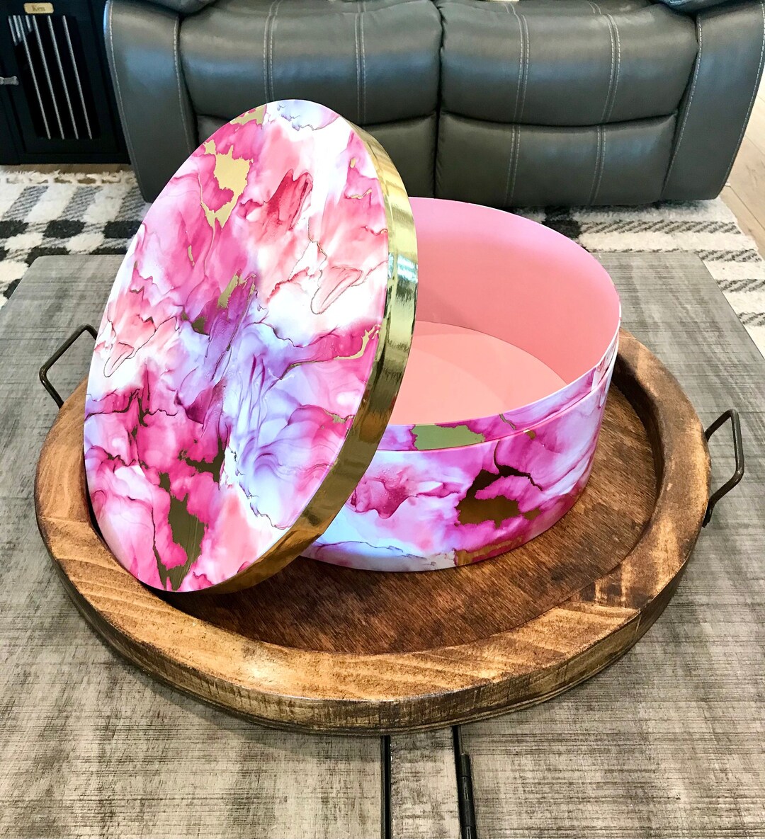 Large Pink Swirl Hat Box, Gift Box, Bridesmaid Proposal Boxes - Etsy
