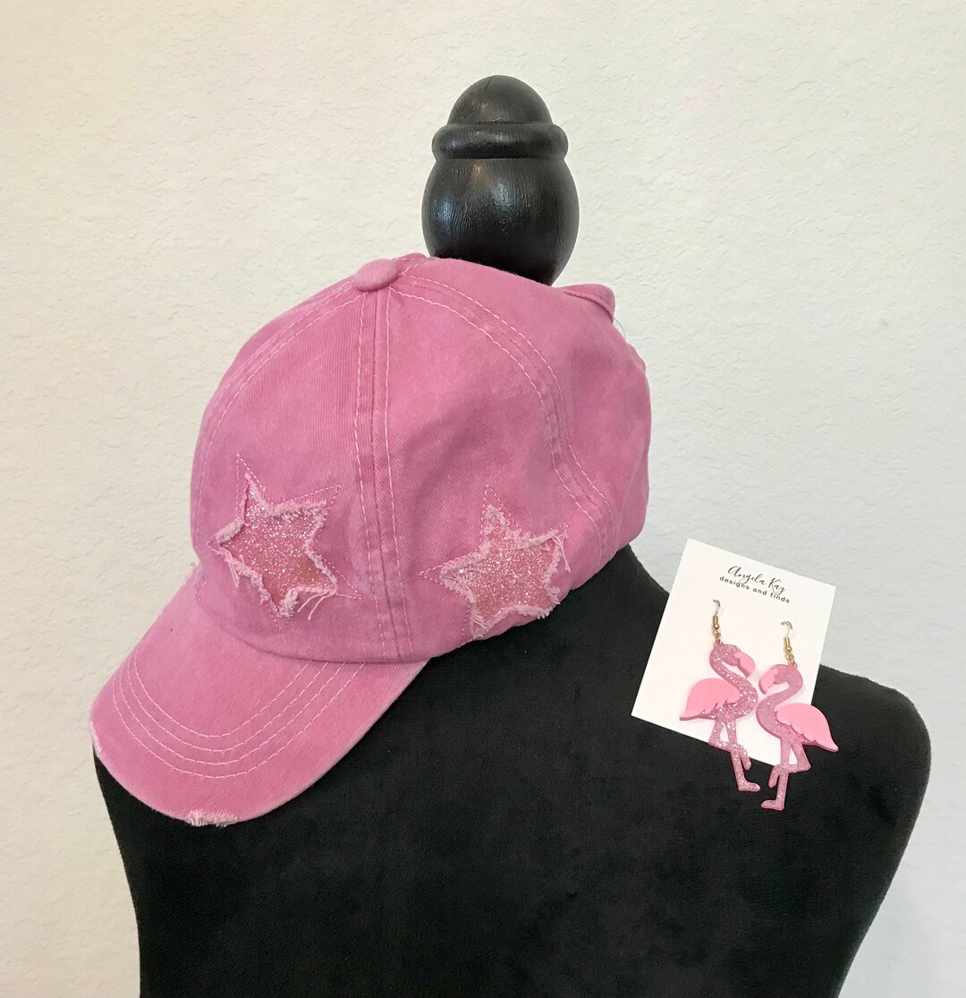 100% Cotton Baseball Cap, Glitter Star Summer Baseball Caps, Adjustable ...