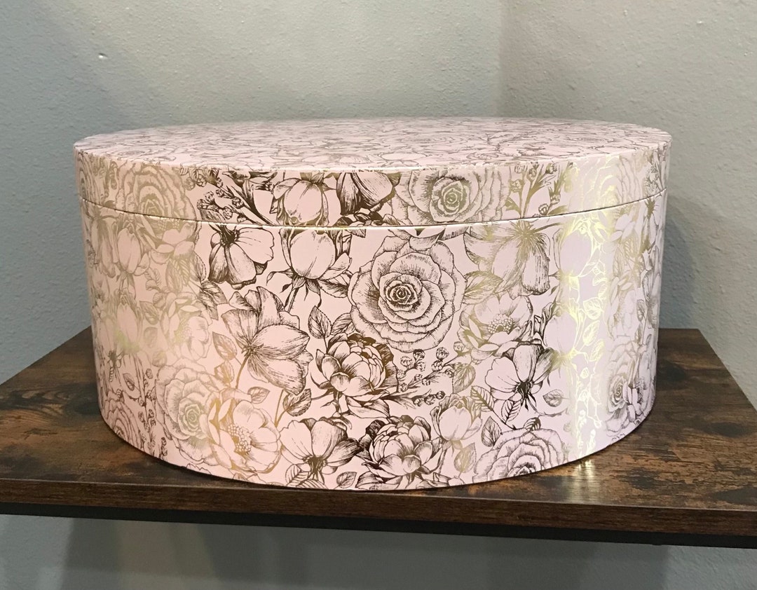 Extra Large Round T Box With Lid Hat Box Bridal Party Etsy