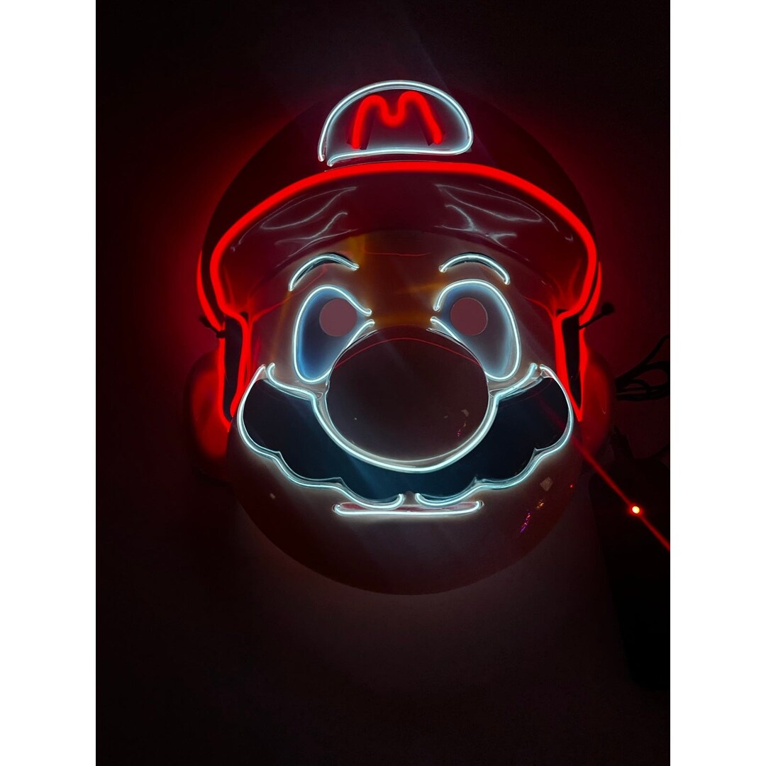 LED El Wire Light up Mario Mask - Etsy