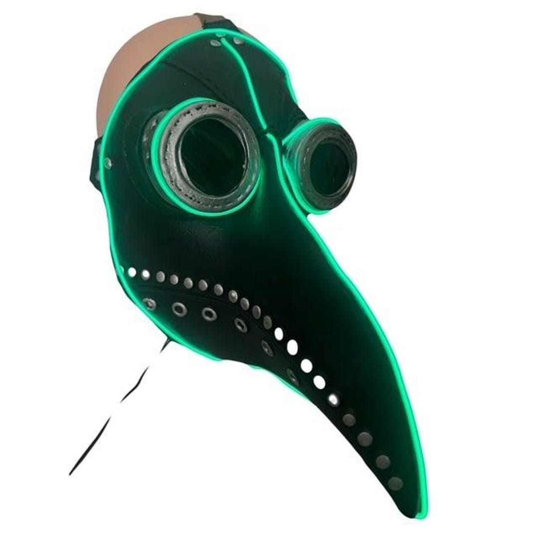 Green El Wire LED Plague Doctor Mask - Etsy