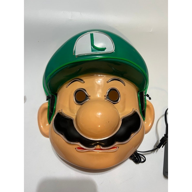 Luigi LED El Wire Light up Mask - Etsy