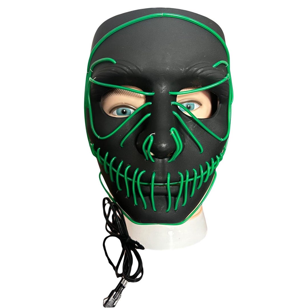 LED EL Wire Venom Halloween Mask Green in Color - Etsy