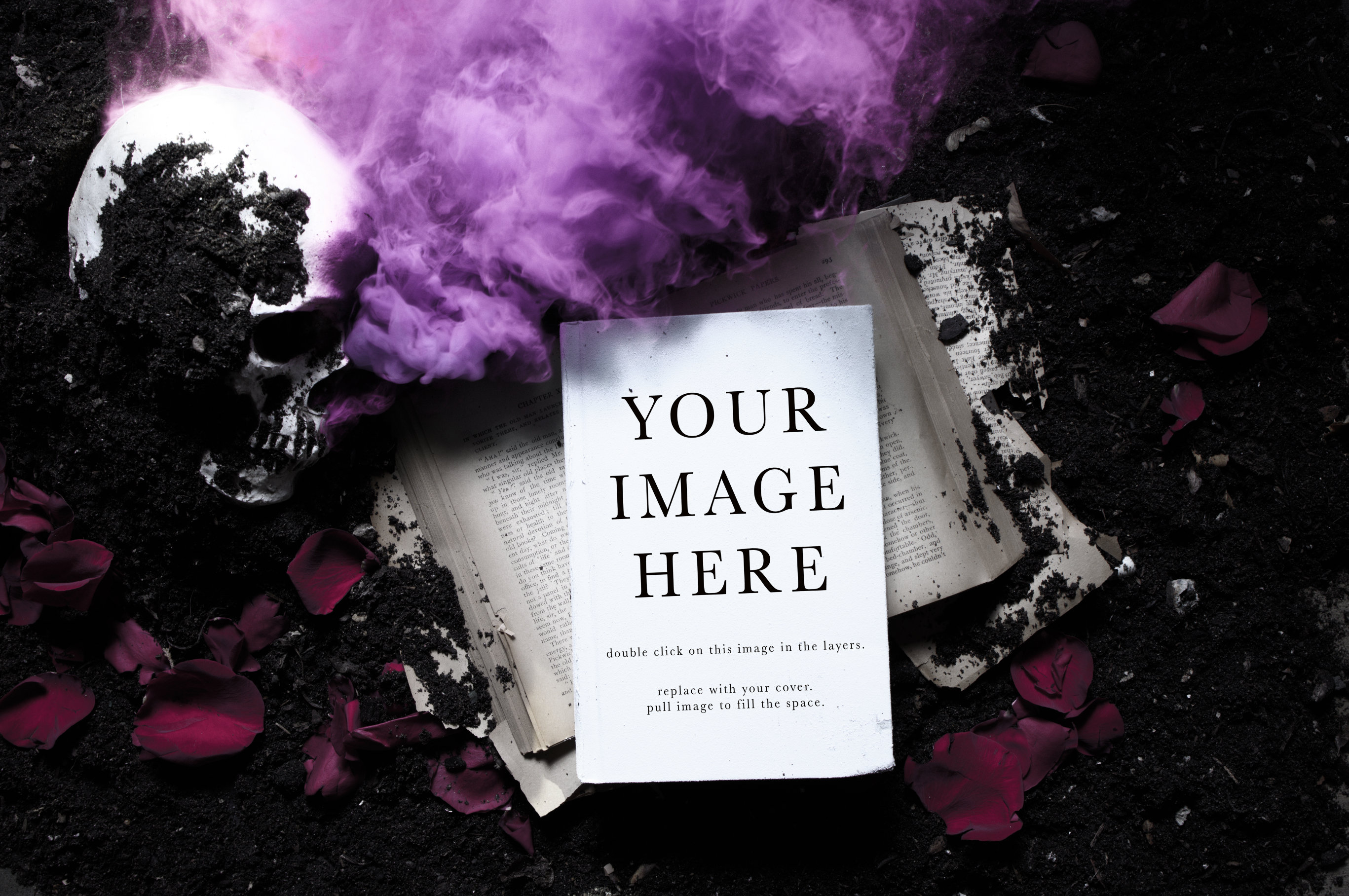 Buried 3203: Dark Moody Flay Lay Book Cover Mockup Photoshop Template ...