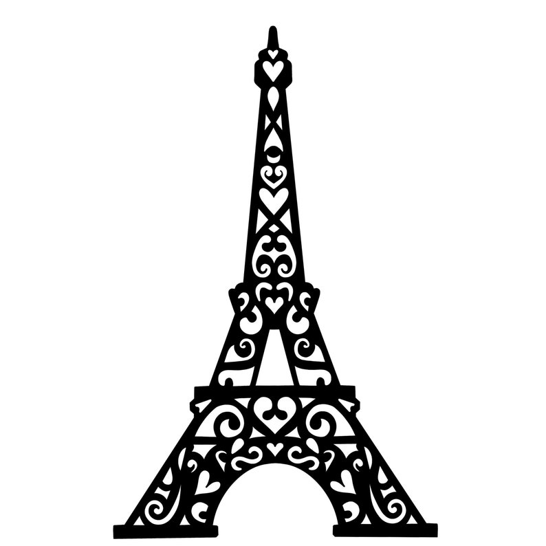 Eiffel Tower SVG | Heart Eiffel Tower SVG | Paris SVG | Cut File for ...